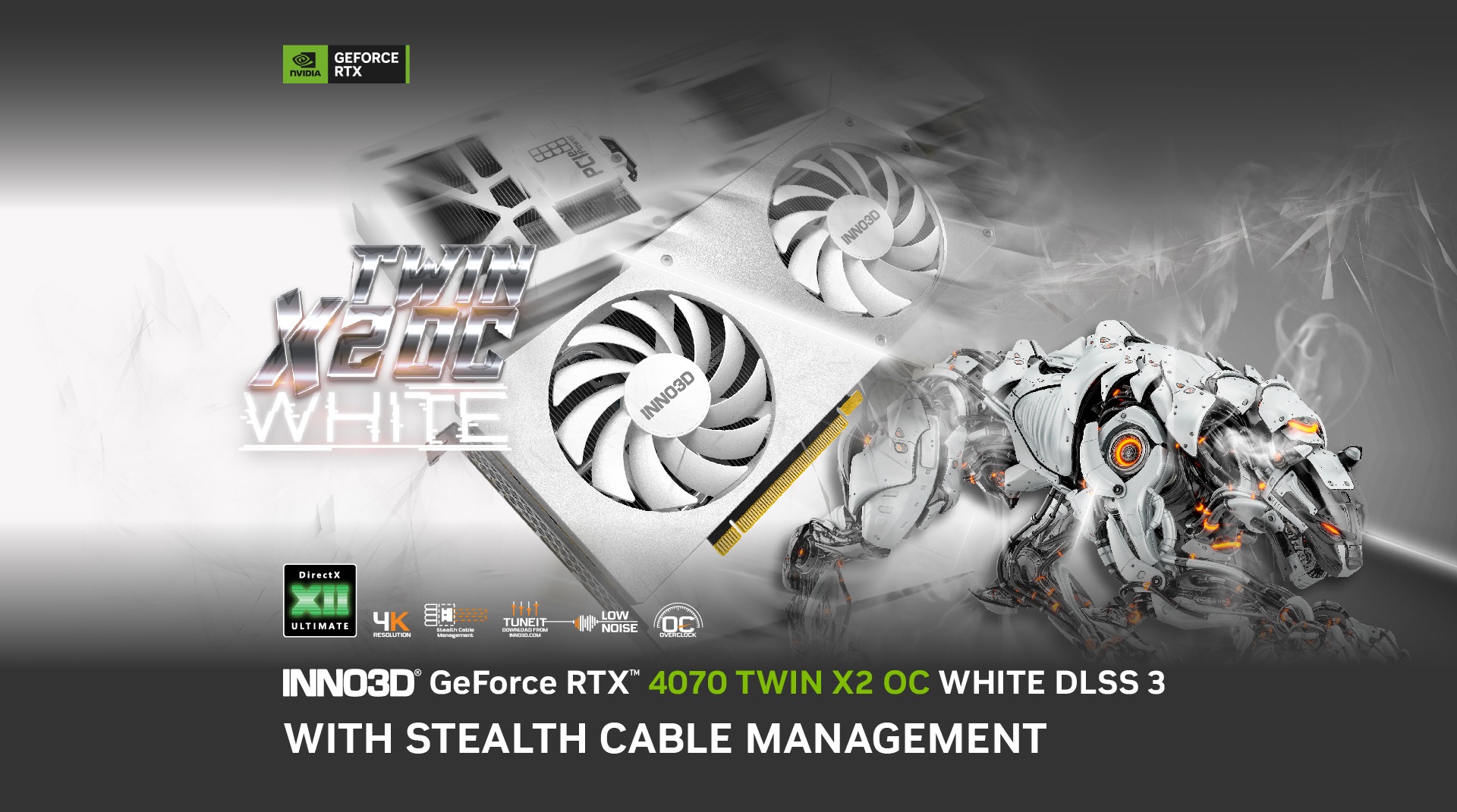 Pc de Bureau Gamer WHITE TIGER / i5-13400F / RTX 4070 White 12G / 32 Go