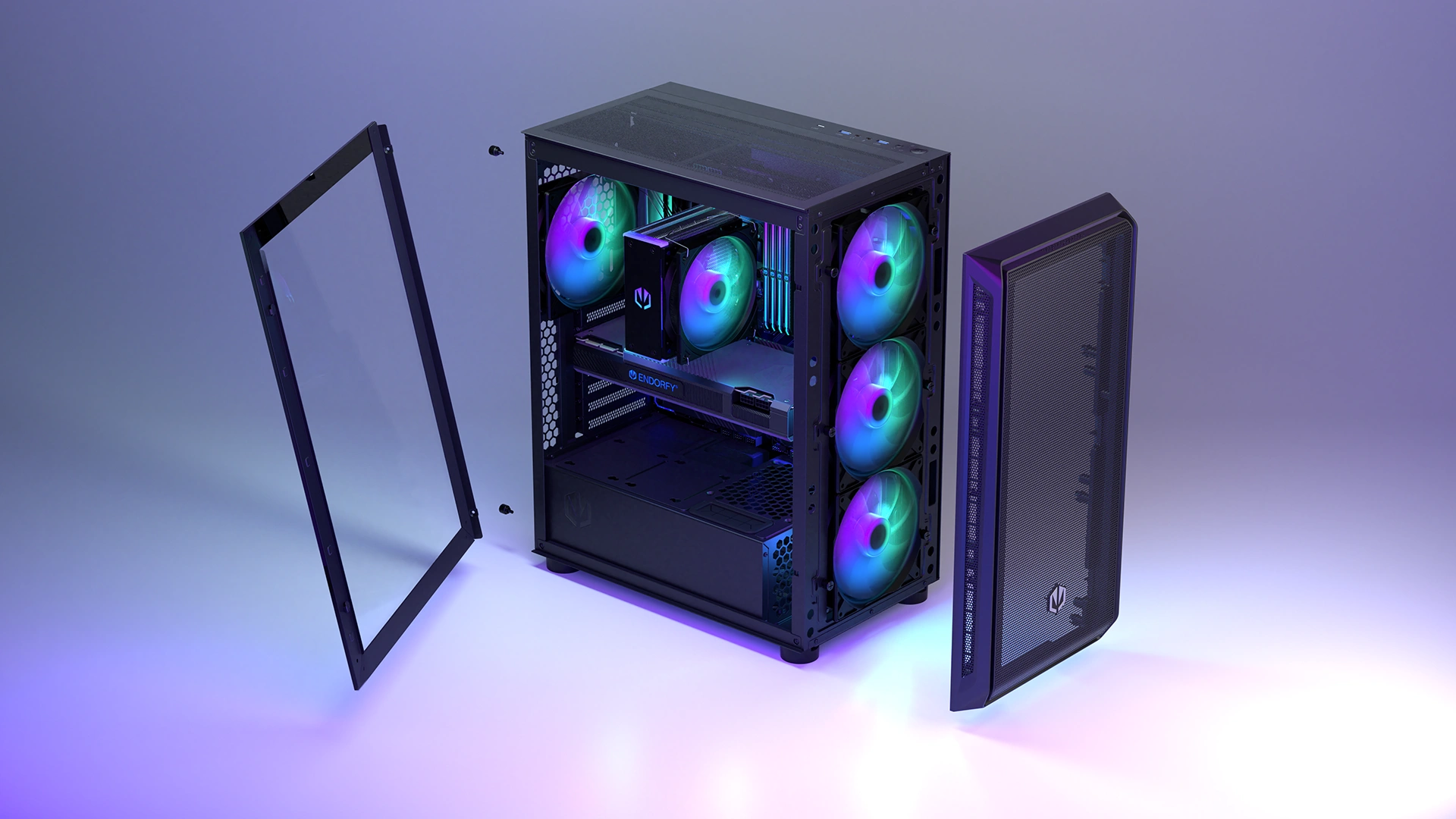 Boîtier Gamer Endorfy Arx 500 ARGB ATX Moyen-Tour / Noir