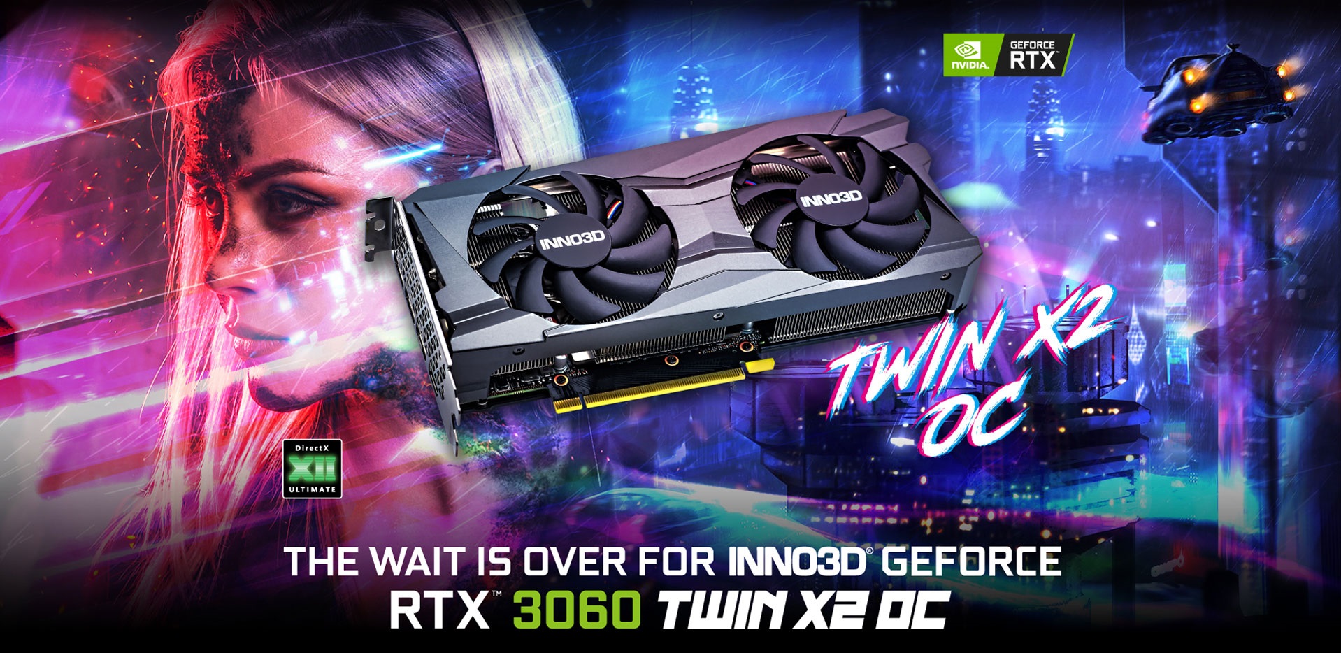 Carte graphique INNO3D GeFORCE RTX 3060 TWIN X2 OC / 12 GB